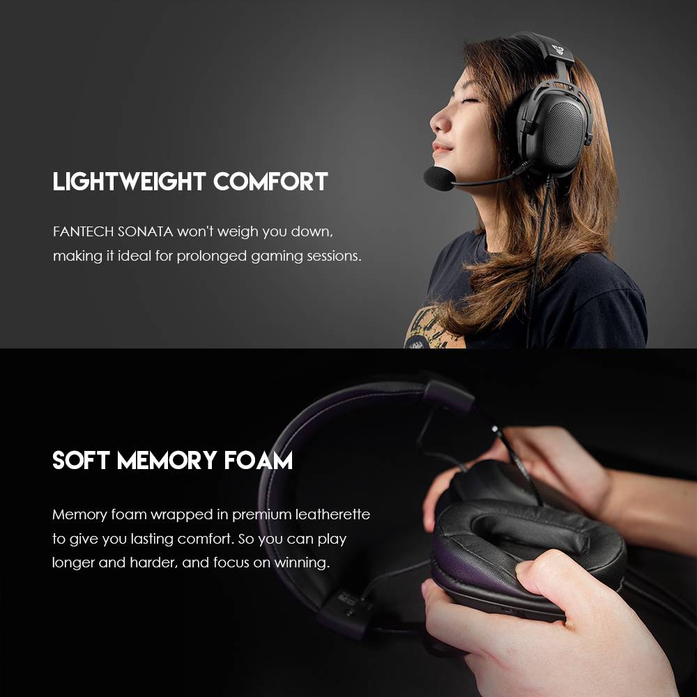 FANTECH Sonata MH90 Multi-Platform Gaming Headset for PC / Mobile (Black)