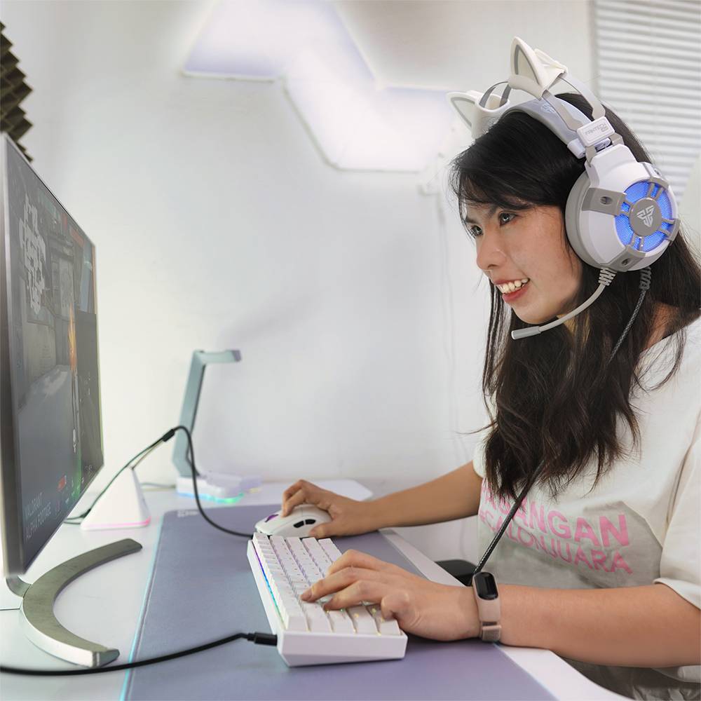 Fantech Kitty Headphone Cat Ears Cute Adjustable Straps Attachable ...