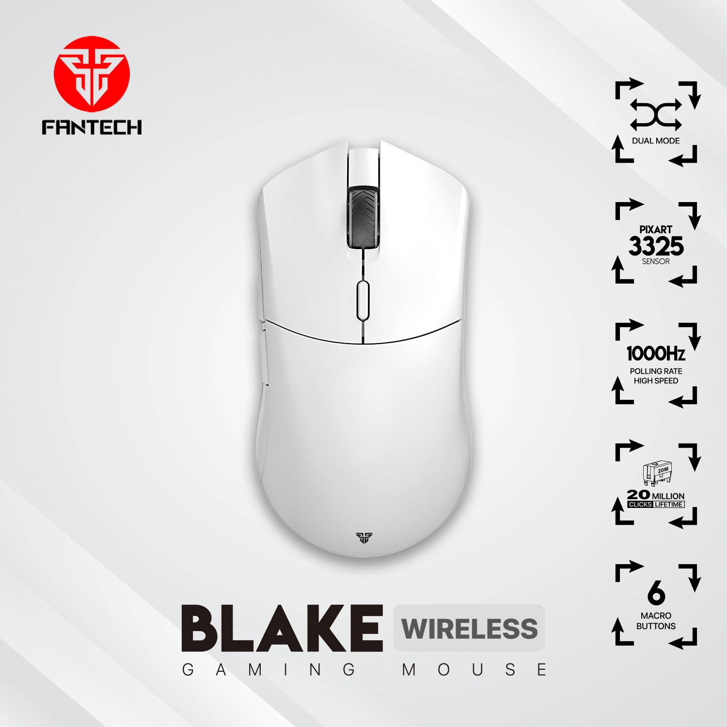 Fantech WGC2 Venom II / WGC5 BLAKE Rechargeable Wireless Gaming Mouse ...