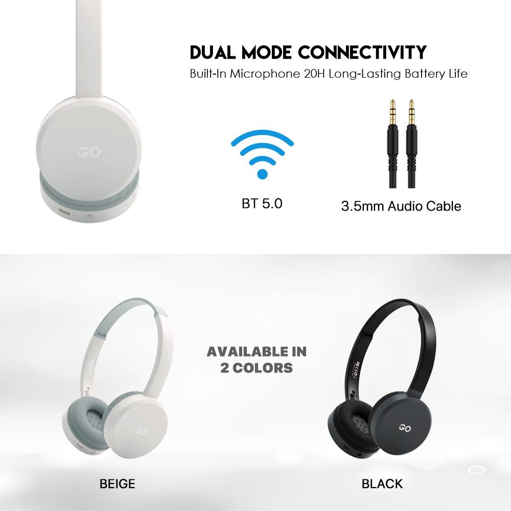 Fantech WH02 GO Air Bluetooth 5.0 Wireless Headphone Dual Connection