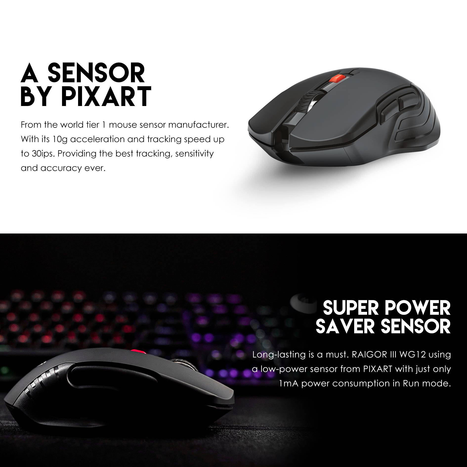 Fantech Raigor III WG12 Gaming Mouse with 2.4GHz Wireless Connection ...