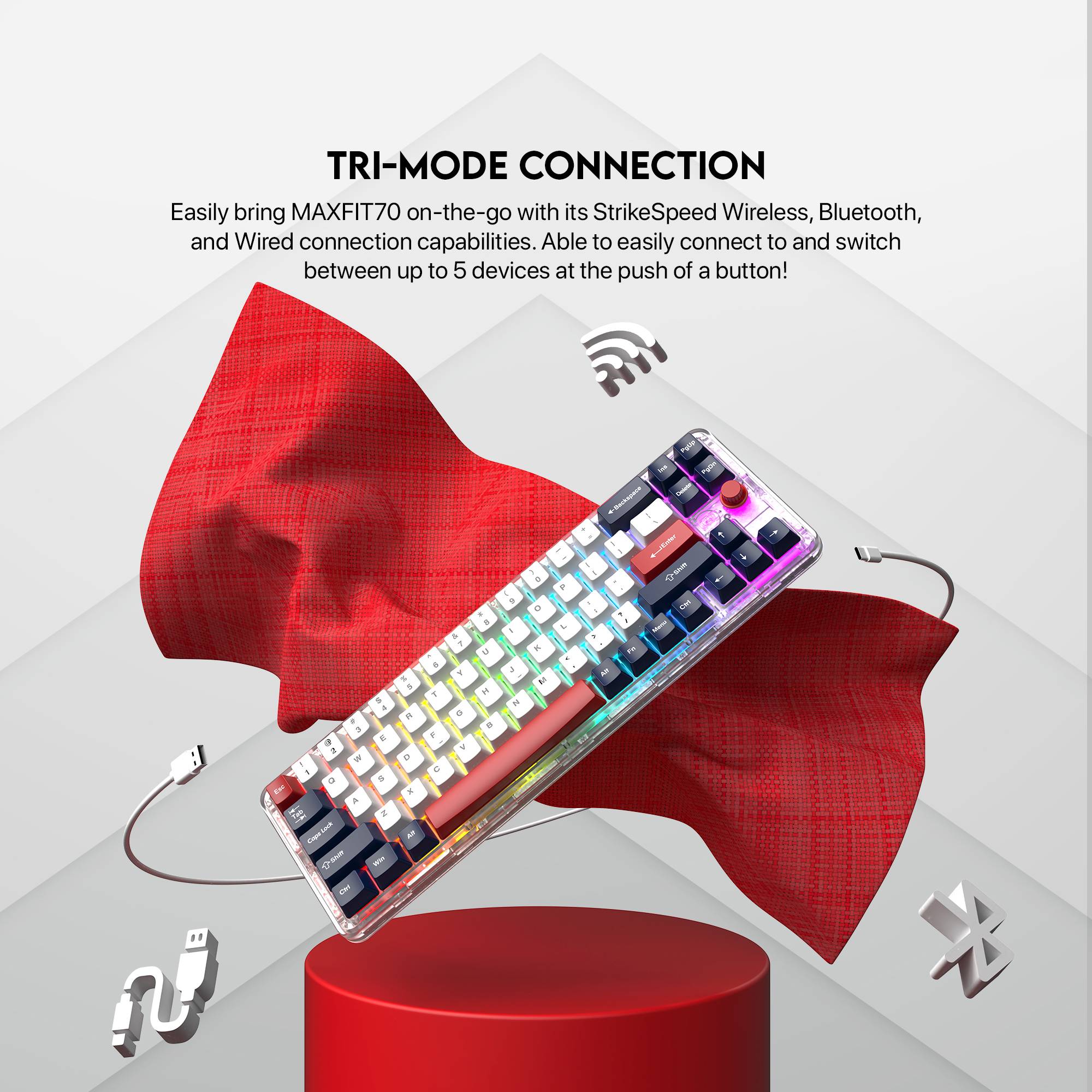 Fantech MAXFIT70 MK911 Wireless 65% Mechanical Gaming Keyboard