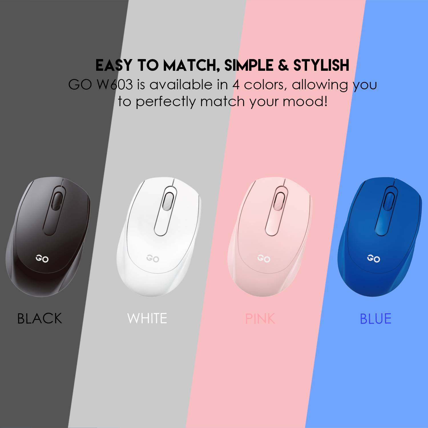 Fantech GO W603 Wireless Mouse 2.4 Ghz Silent Click 1600 DPi