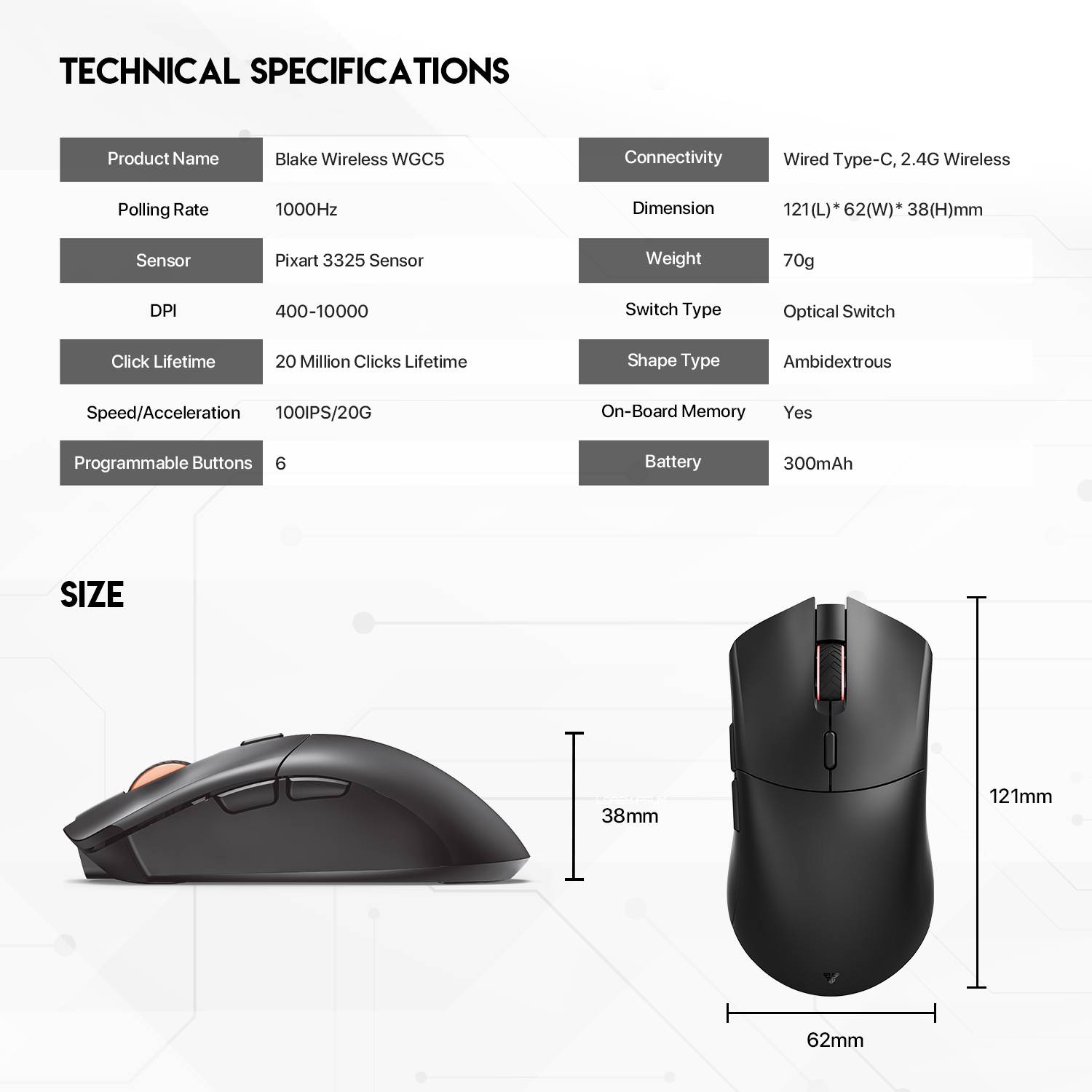 Fantech Blake WGC5 Wireless Gaming Mouse