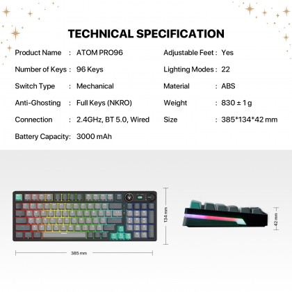 Fantech Gaming Keyboard Atom Pro Stellar Edition