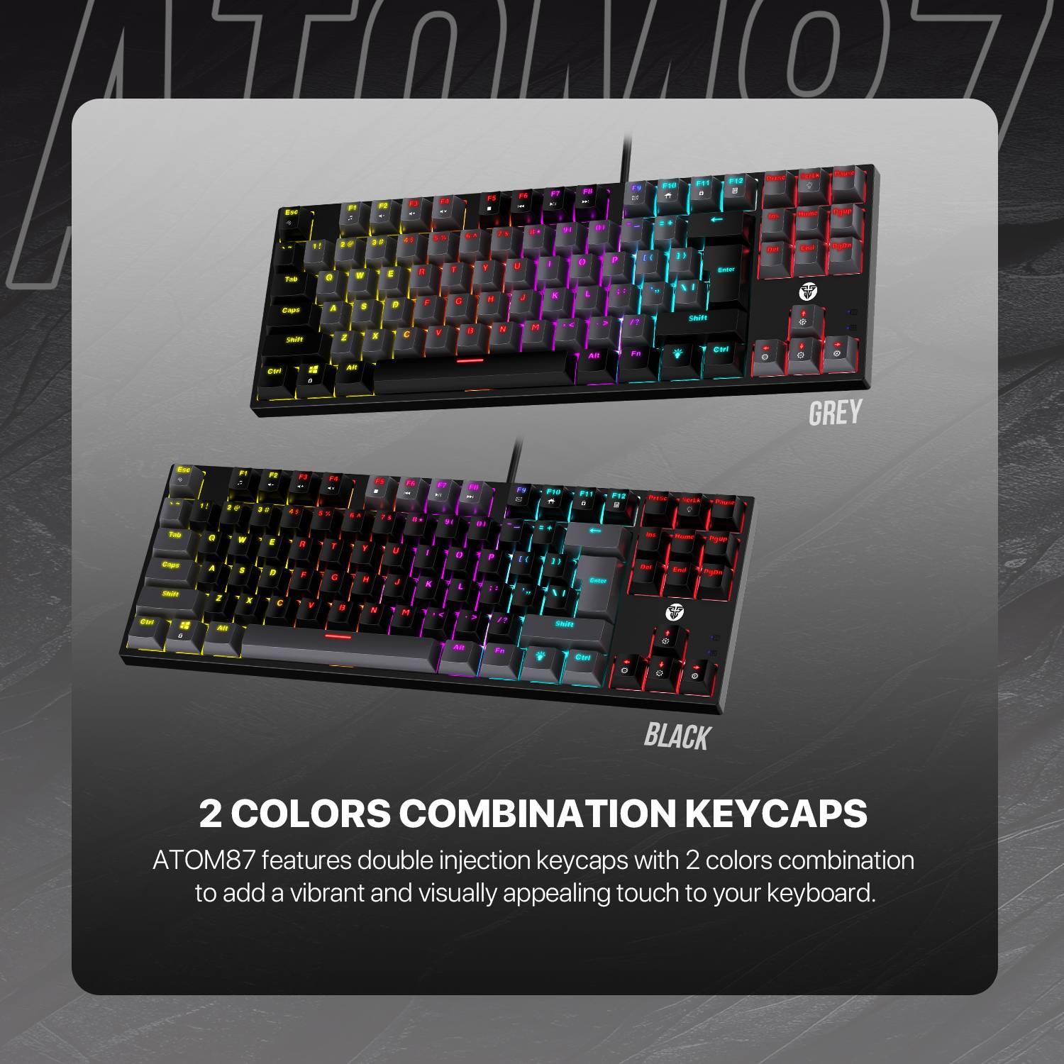 Fantech ATOM TKL MK876v2 Double Injection Keycaps , Full Size Form ...