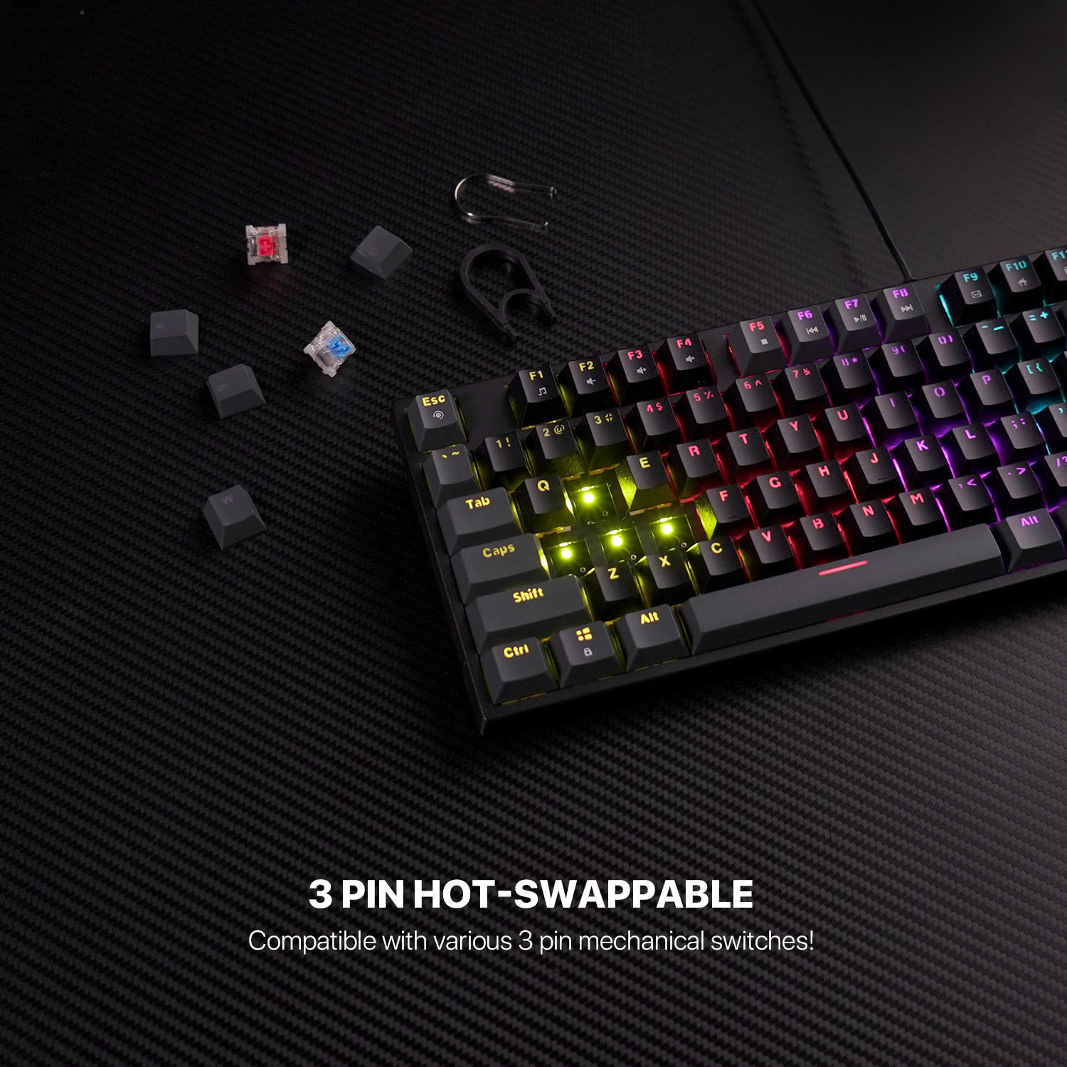 Fantech ATOM TKL MK876v2 Double Injection Keycaps , Full Size Form ...
