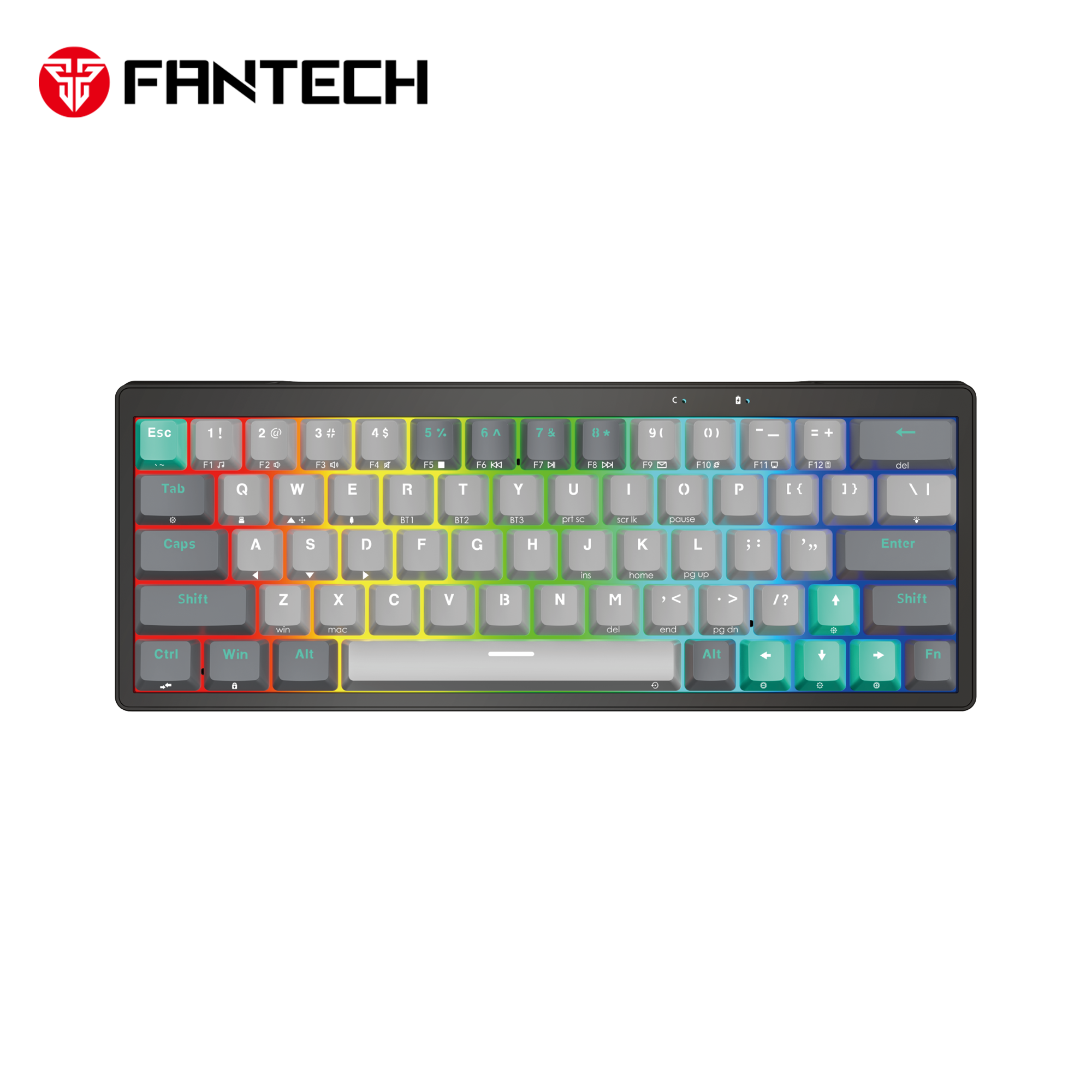 FANTECH small wireless keyboard 60%, 3 connection modes USB2.4 Ghz ...