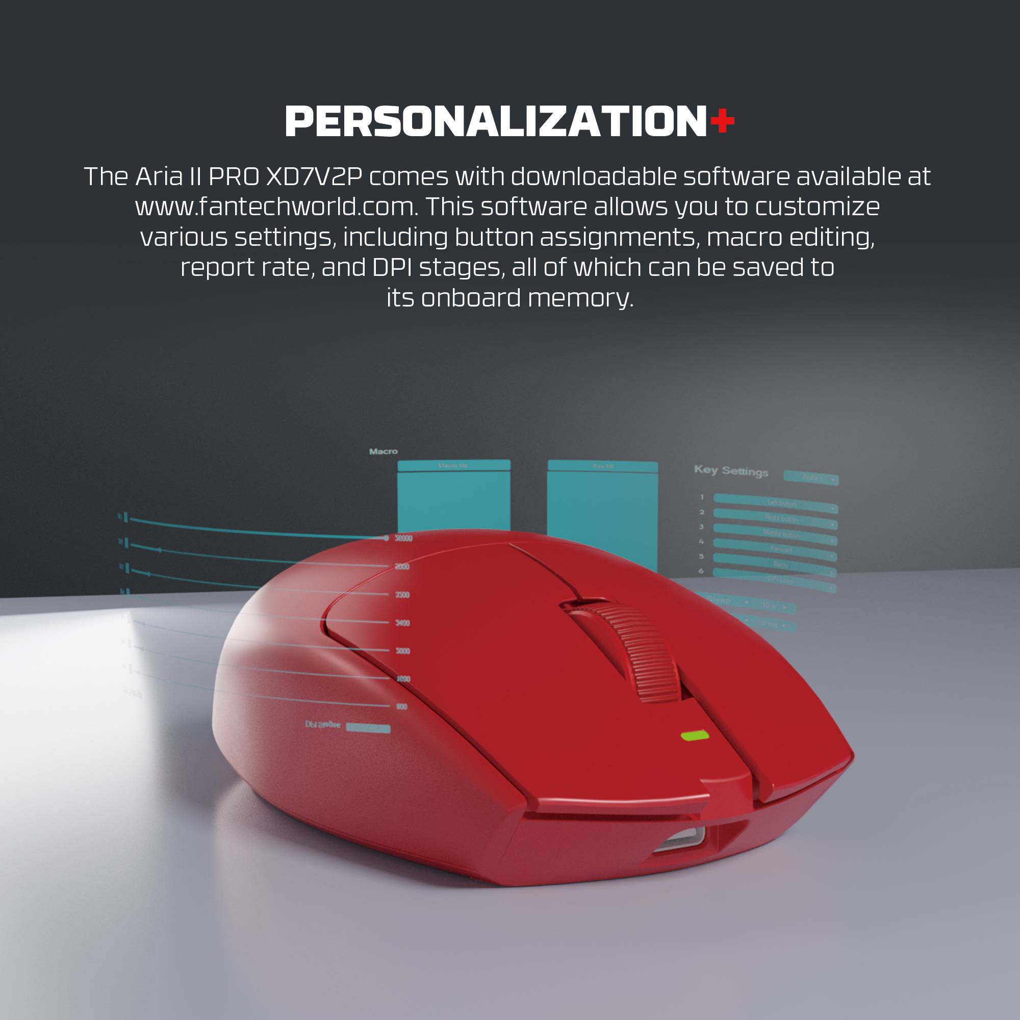 Fantech Aria II XD7V2 Series with Pixart 3395 Sensor, Up to 8K Polling Rate