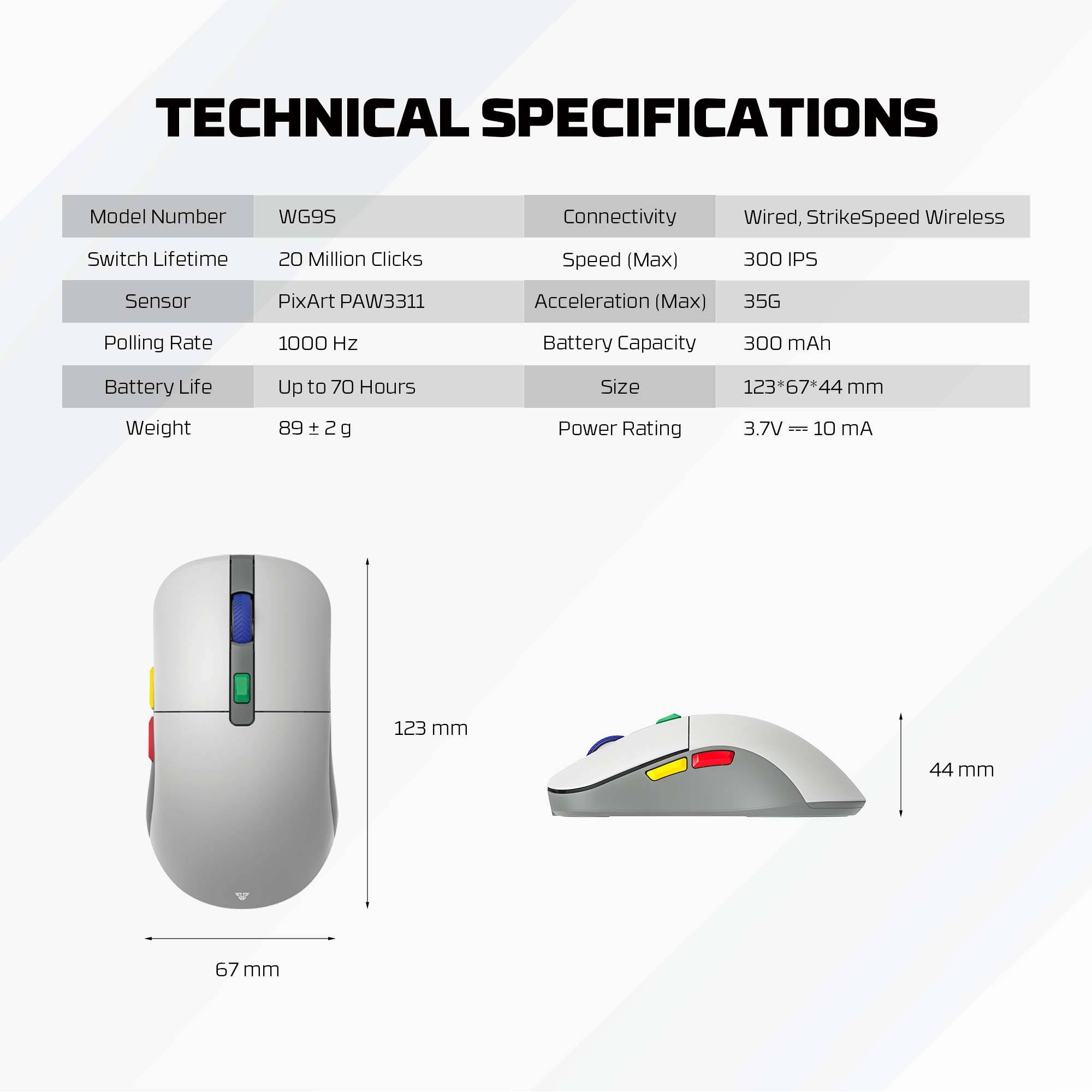 Fantech WG9S KANATA S Super Maxfit Programmable Wireless Gaming Mouse ...