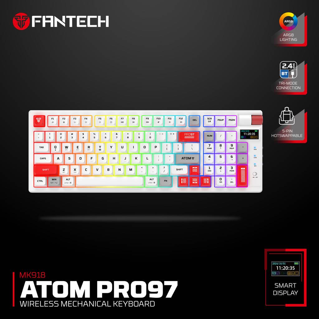 FANTECH MK917 / MK918 ATOM PRO97 WIRELESS MECHANICAL GAMING KEYBOARD BLACK