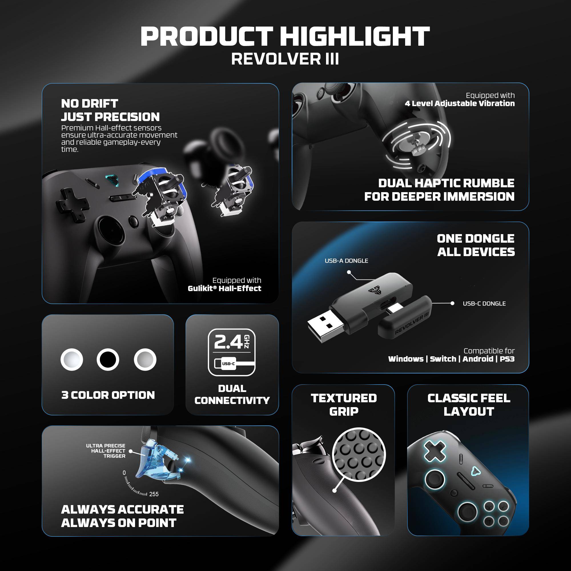 Fantech WGP12S Revolver III Wireless Gamepad Controller Joystick for PC ...