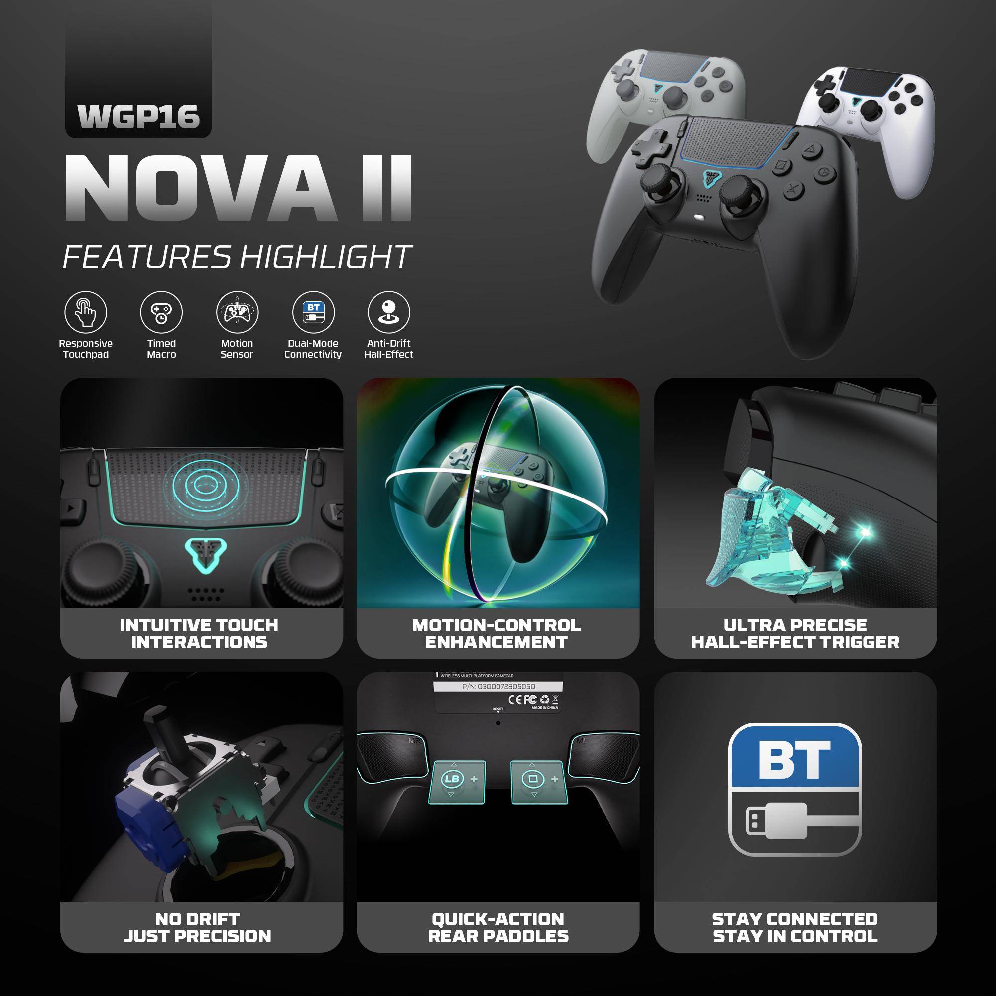 Fantech NOVA II WGP16 Gamepad Wireless Hall Effect untuk PS4 PC Android ...