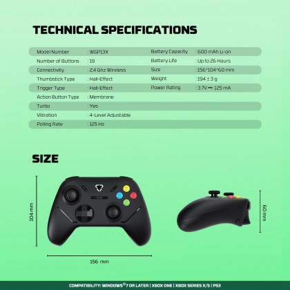 Fantech SHOOTER III WGP13X Gamepad Wireless Hall Effect untuk XBOX PC ...