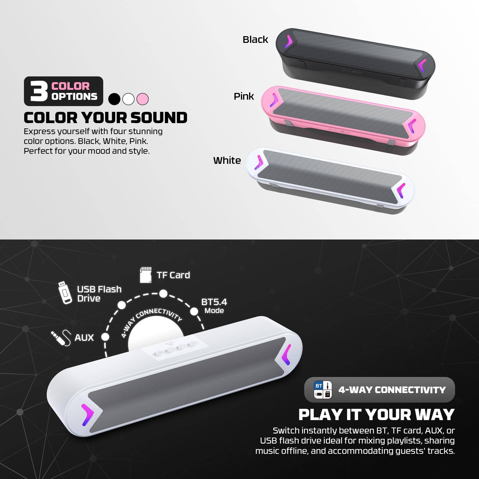 FANTECH BS160 Groove Bar – Portable Gaming Speaker with RGB Lighting ...