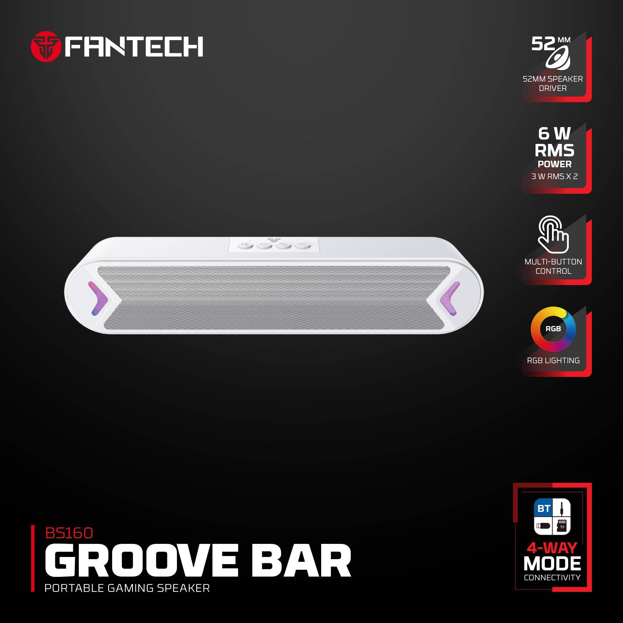 FANTECH BS160 Groove Bar – Portable Gaming Speaker with RGB Lighting ...