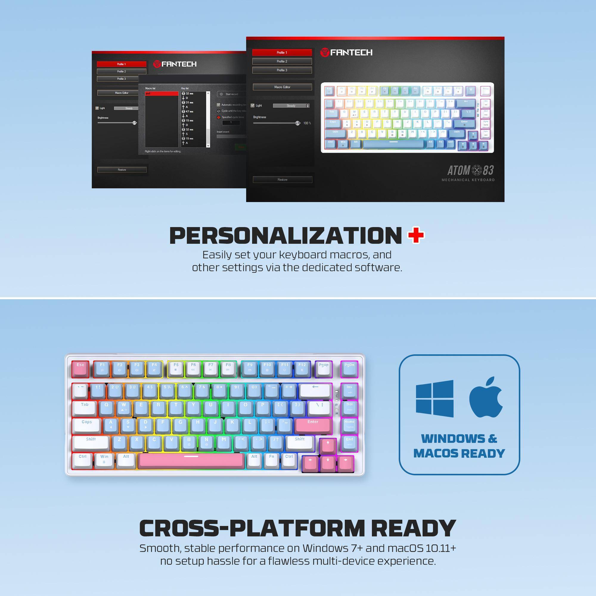 Fantech Atom X63 AME EDITION MK611 Keyboard Mekanikal – Papan Kekunci ...