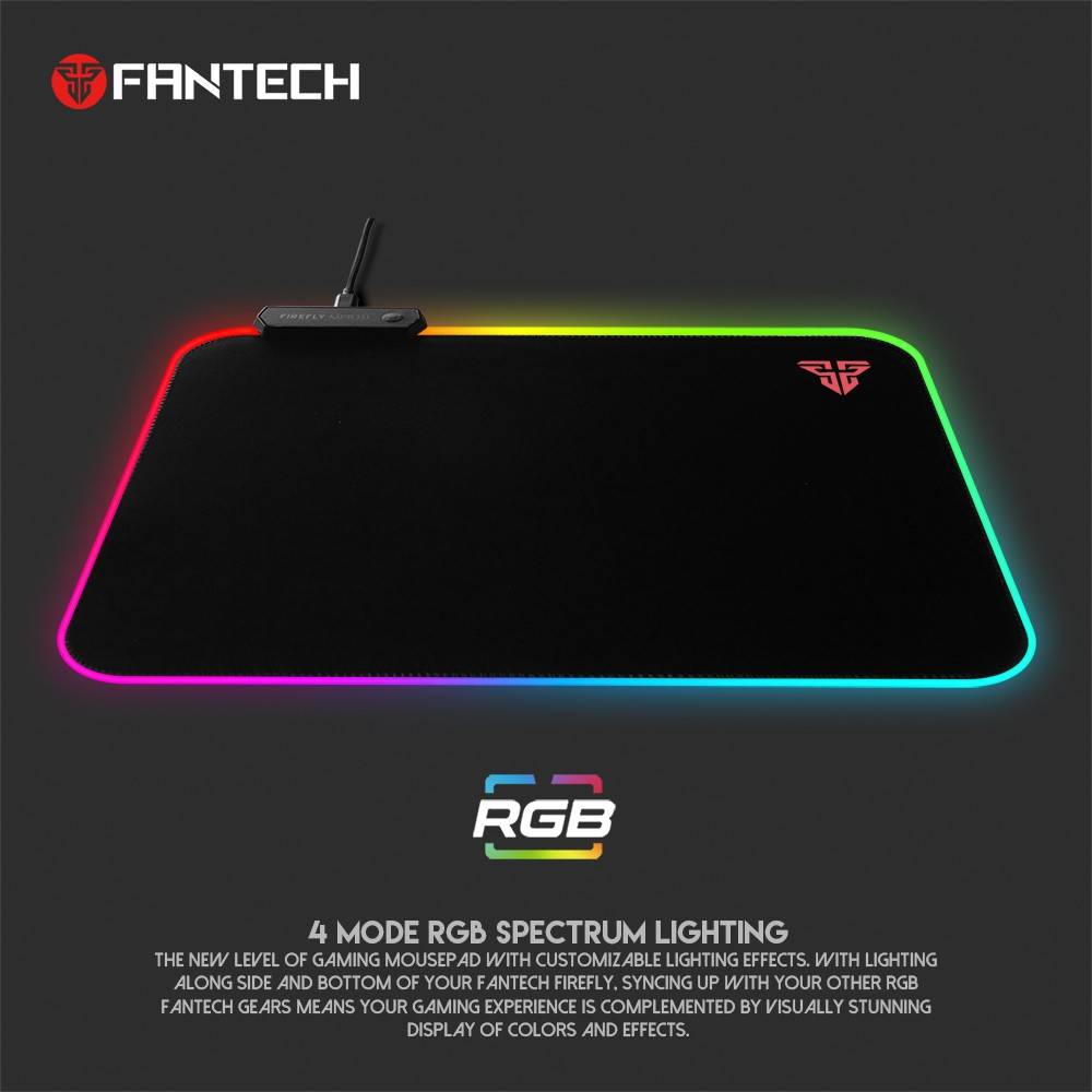 FANTECH MPR351 FIREFLY SOFT CLOTH RGB GAMING MOUSEPAD