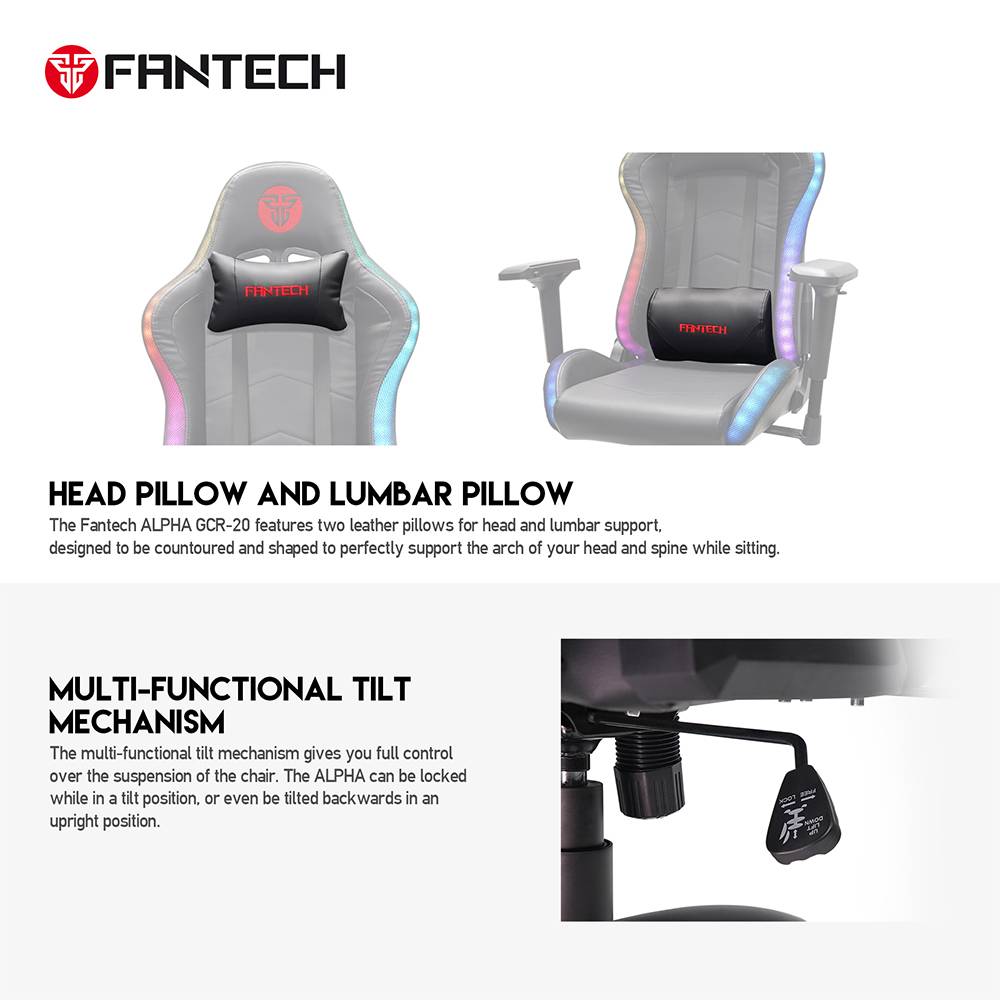 FANTECH RGB LIGHTNING GCR-20 GCR20 GAMING CHAIR