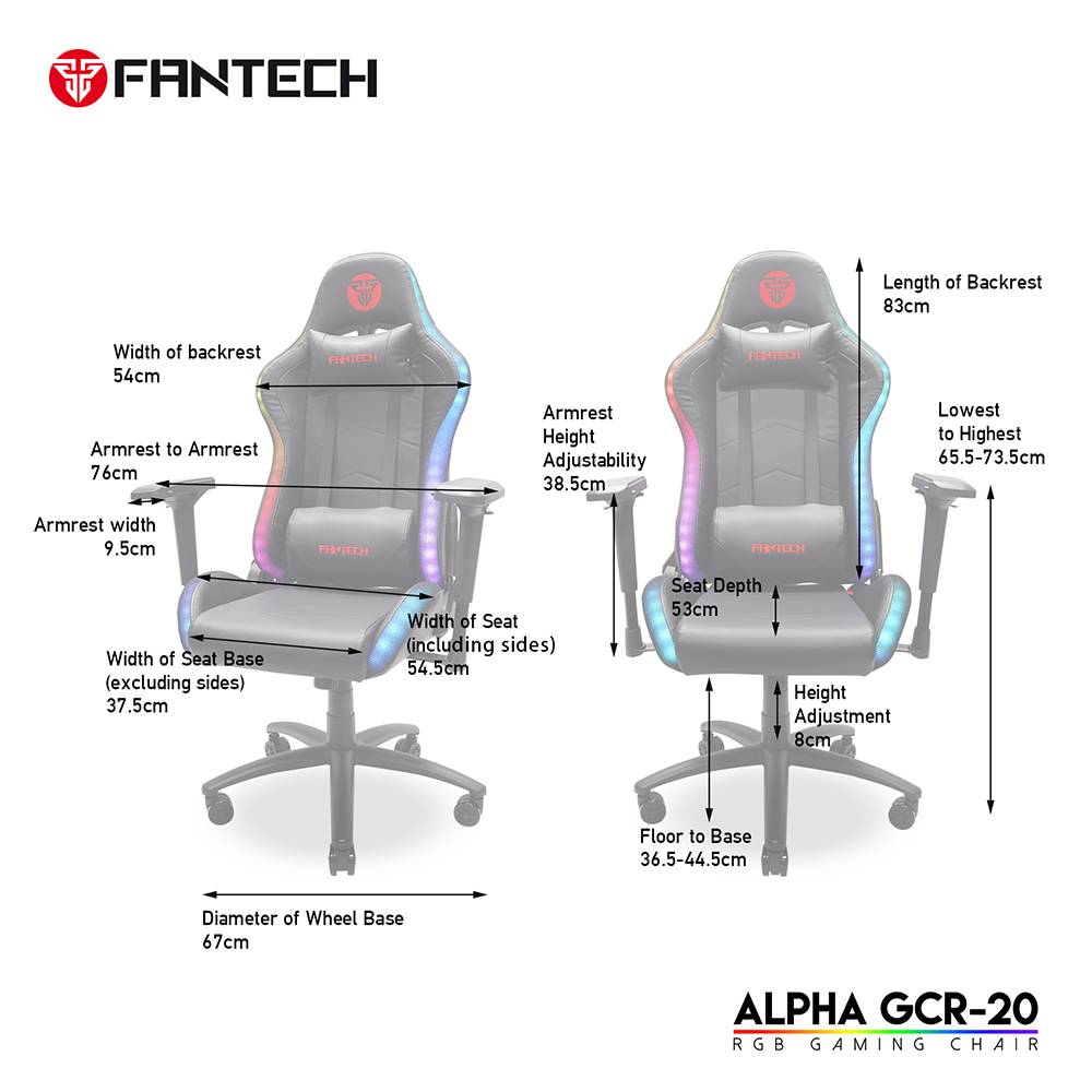 FANTECH RGB LIGHTNING GCR-20 GCR20 GAMING CHAIR