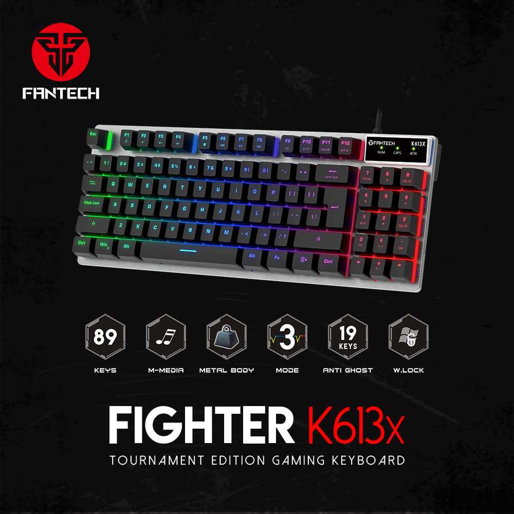 FIGHTER K613X ALUMINUM BACKLIT GAMING KEYBOARD