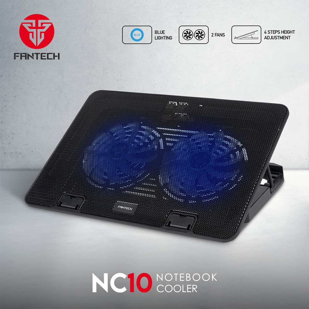 FANTECH NC10 BLUE LIGHTING NOTEBOOK LAPTOP COOLER COOLING PAD FAN