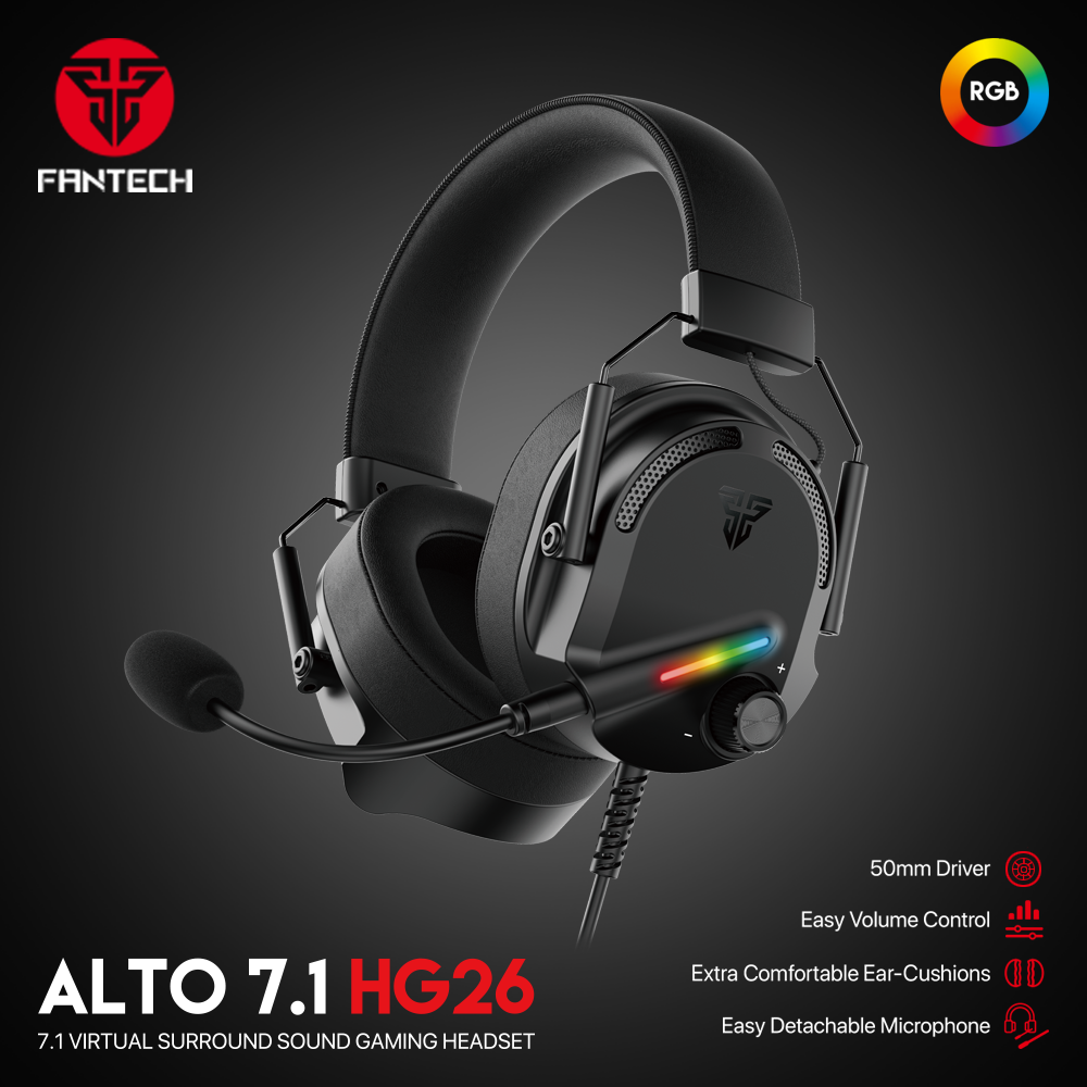 FANTECH ALTO 7.1 HG26 GAMING HEADSET Built-in Microphone Noise Cancellation Wired