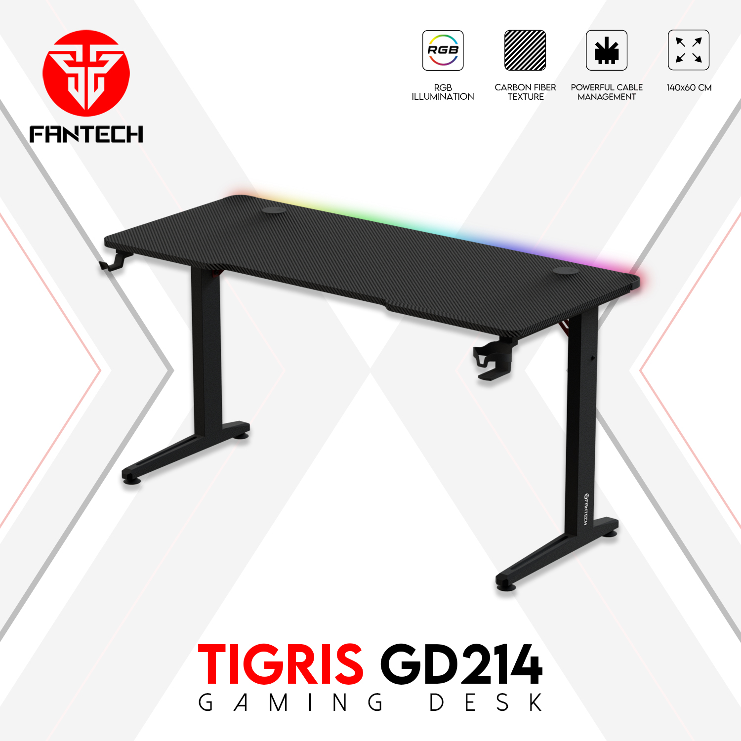 Fantech Tigris GD214 Gaming Desk RGB Illumination Premium and Sleek ...