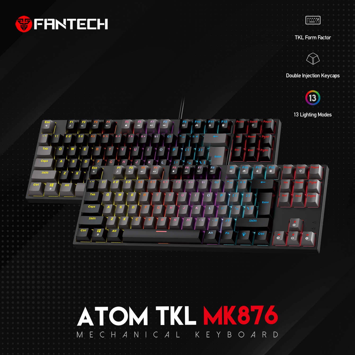FANTECH TKL ATOM MK876 MECHANICAL GAMING KEYBOARD 87KEY