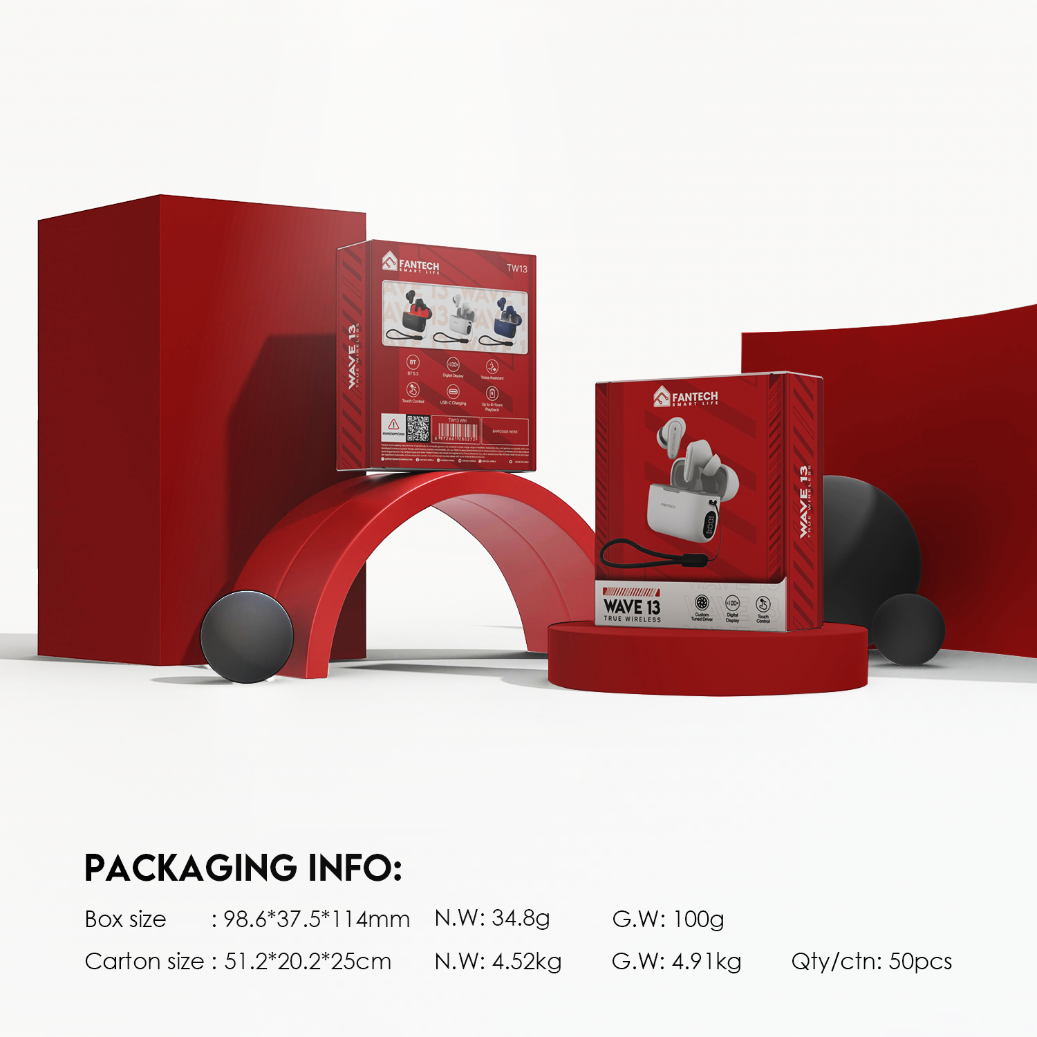 FANTECH- WAVE 13 true wireless White (TW13-WH)