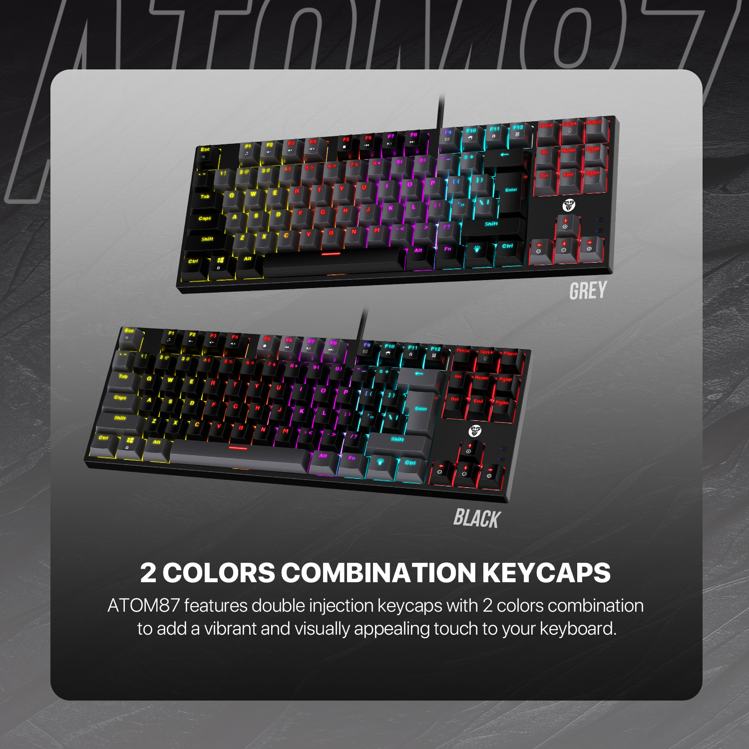 Fantech ATOM TKL MK876v2 Double Injection Keycaps , Full Size Form ...
