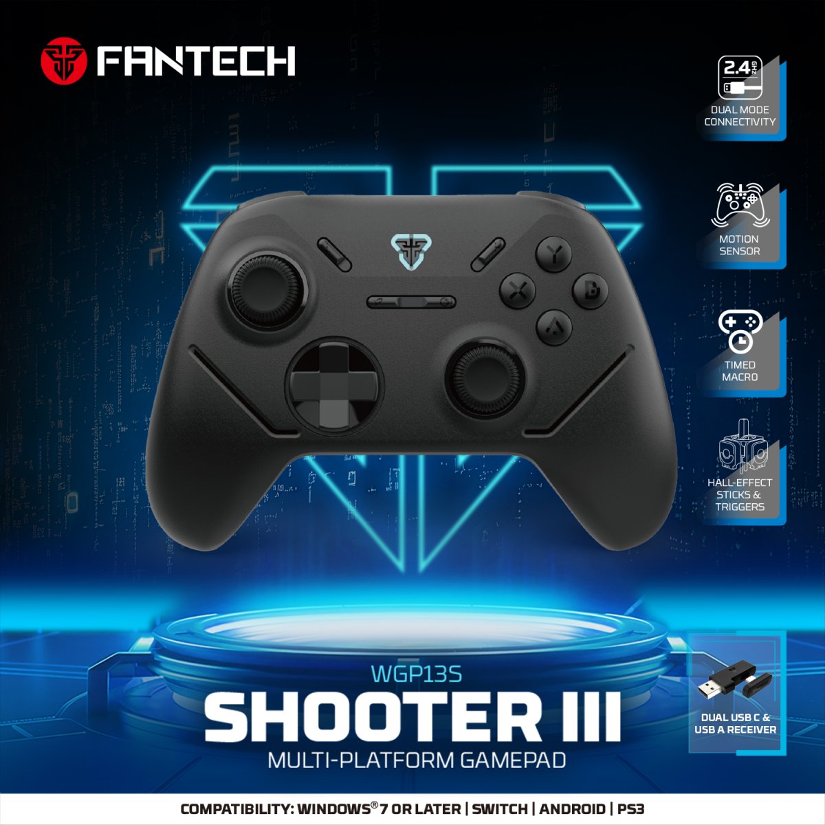 FANTECH WGP13S - 2.4G SHOOTER III MULTI-PLATFIRN WIRELESS GAMEPAD ...